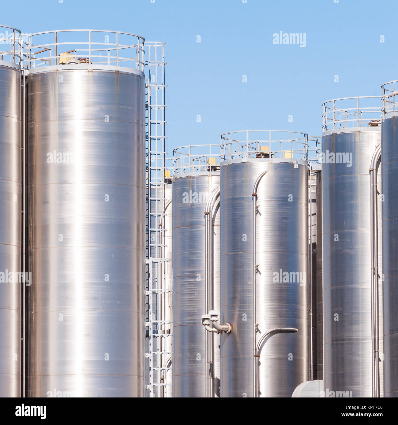 Detail of chemical plant, silos and pipes Stock Photo - Alamy