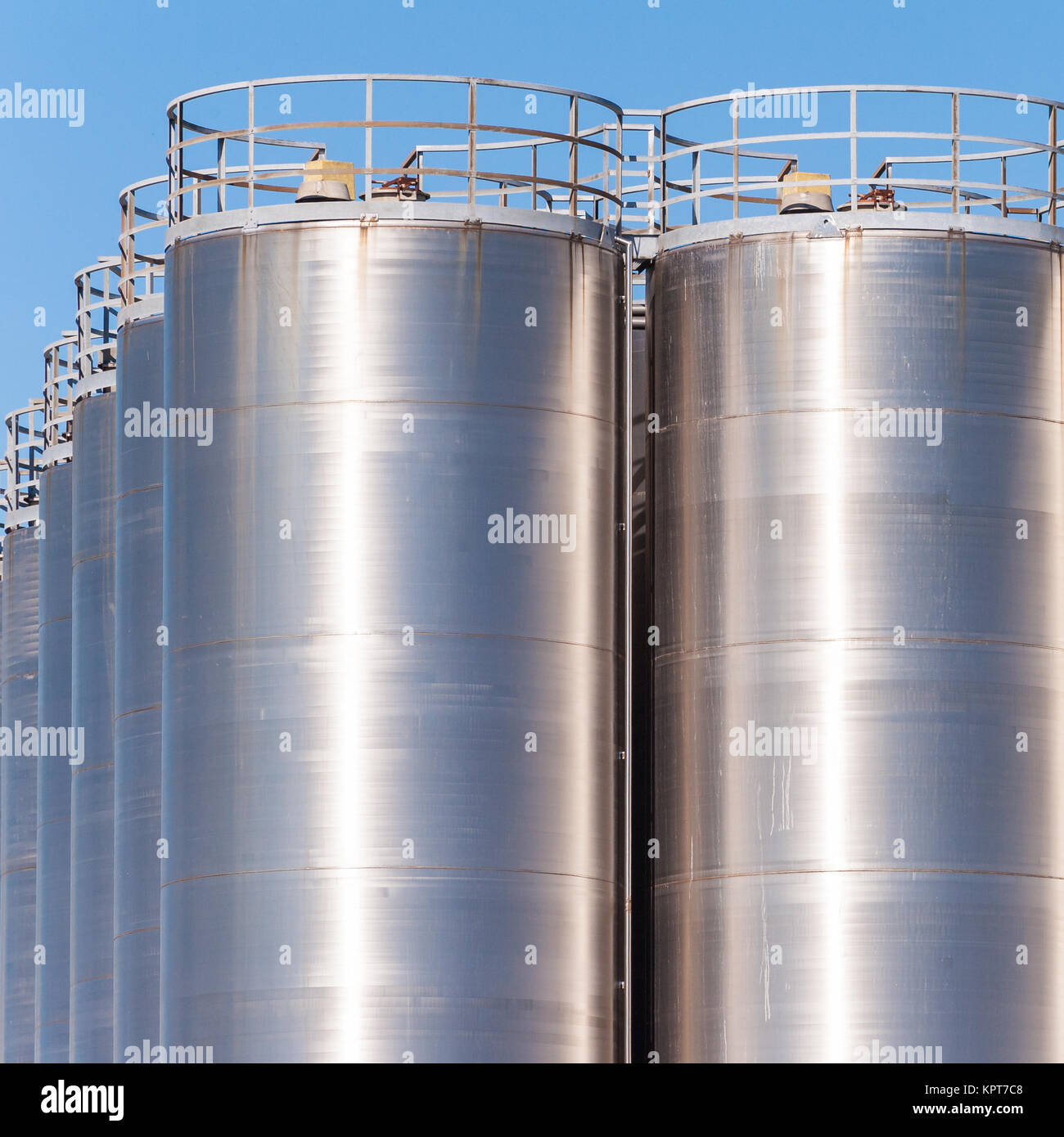 Detail of chemical plant, silos and pipes Stock Photo - Alamy