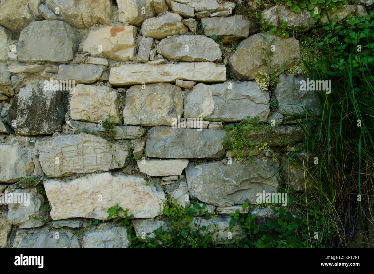 combined with hand made stone wall with mortar Stock Photo - Alamy