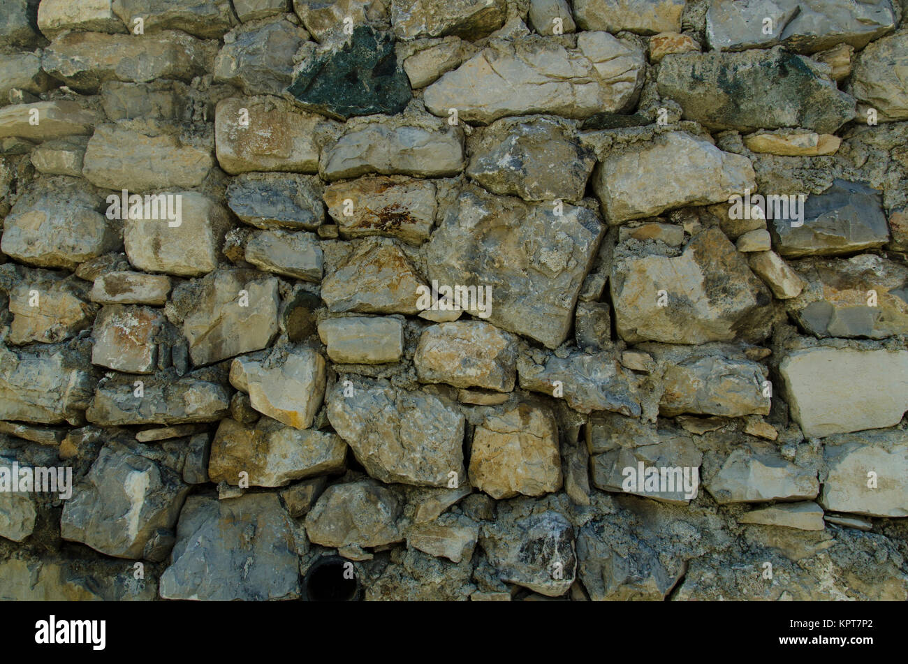 combined with hand made stone wall with mortar Stock Photo - Alamy