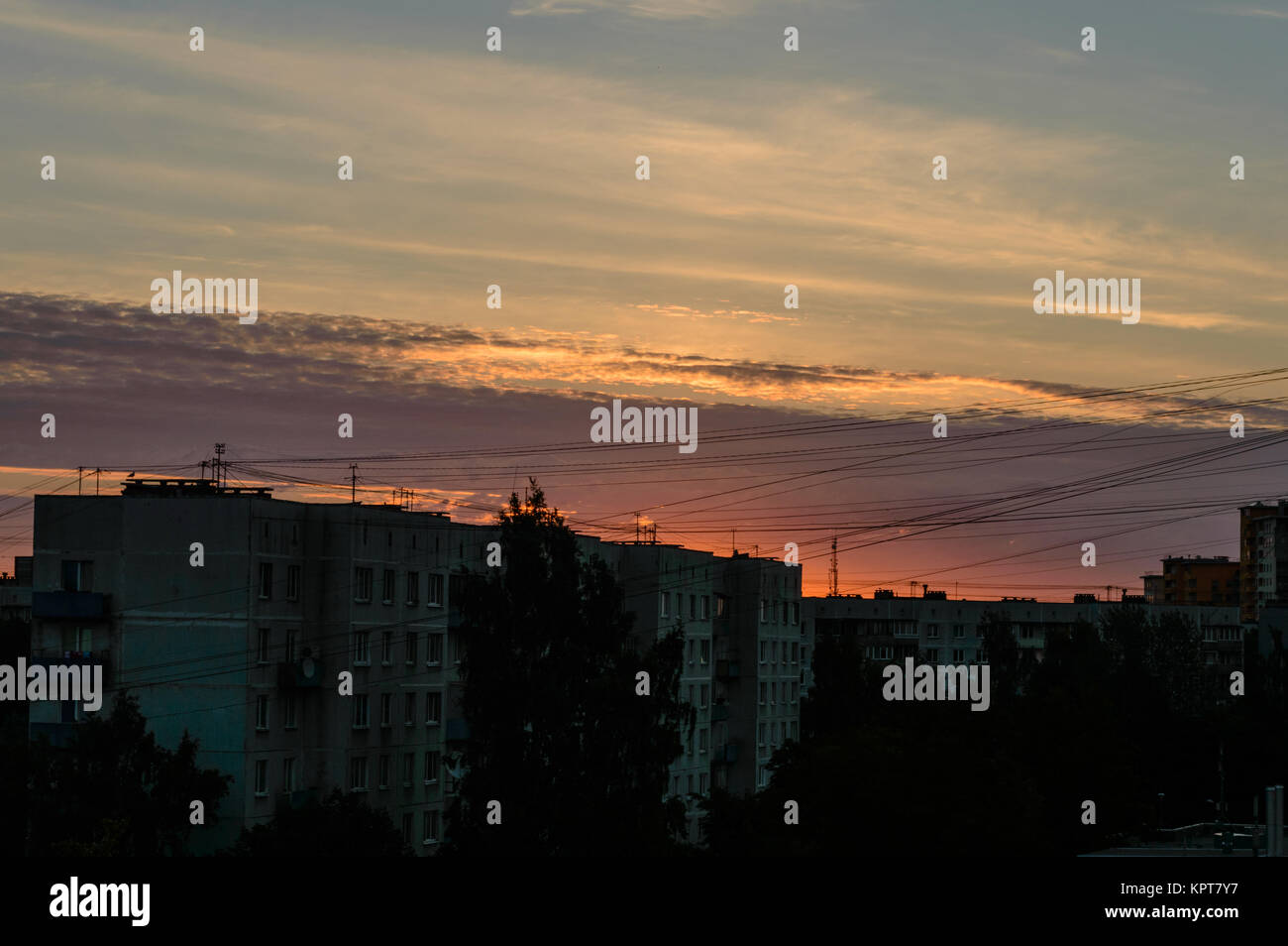 dramatic red and black clouds in rain in sunrise Stock Photo - Alamy