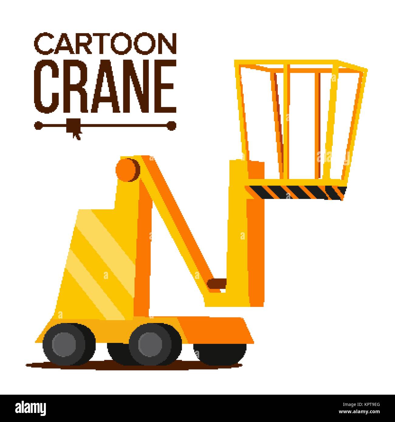 Lift Crane Vector. Lifting Construction Machine Icon. Classic Yellow ...