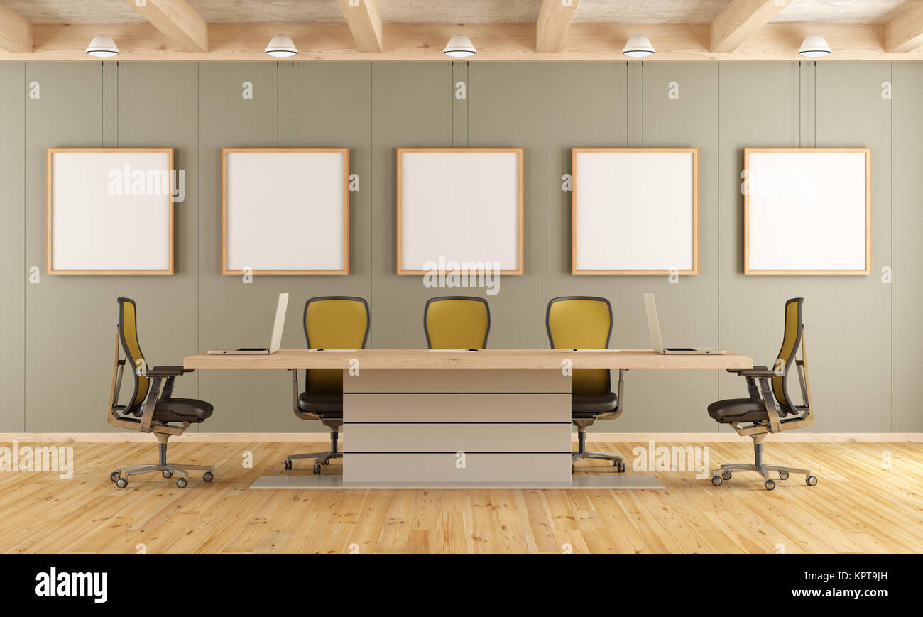 Elegant business meeting room boardroom table chair frame hi-res stock ...