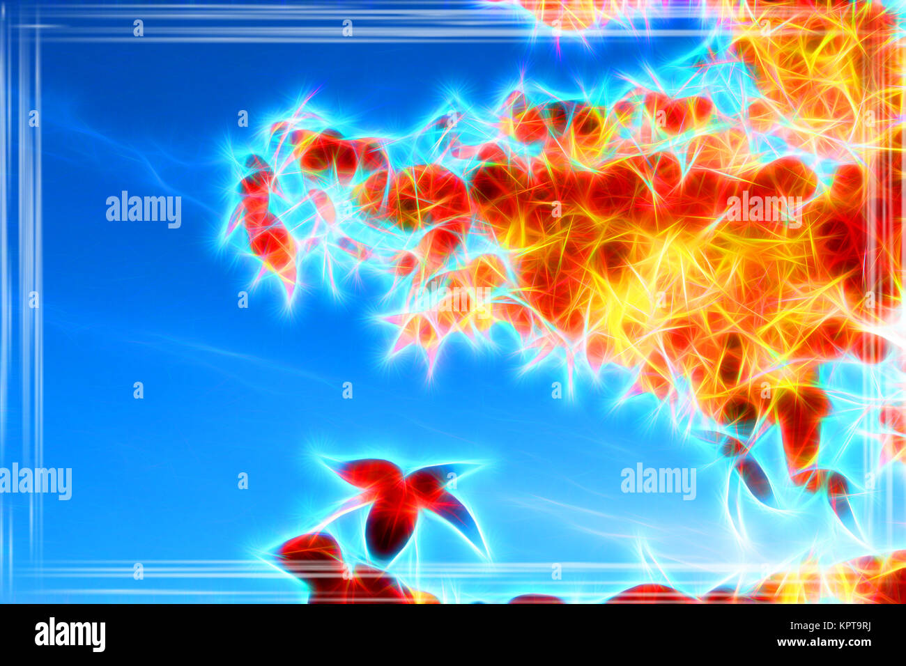 Neon maple leaf hi-res stock photography and images - Alamy