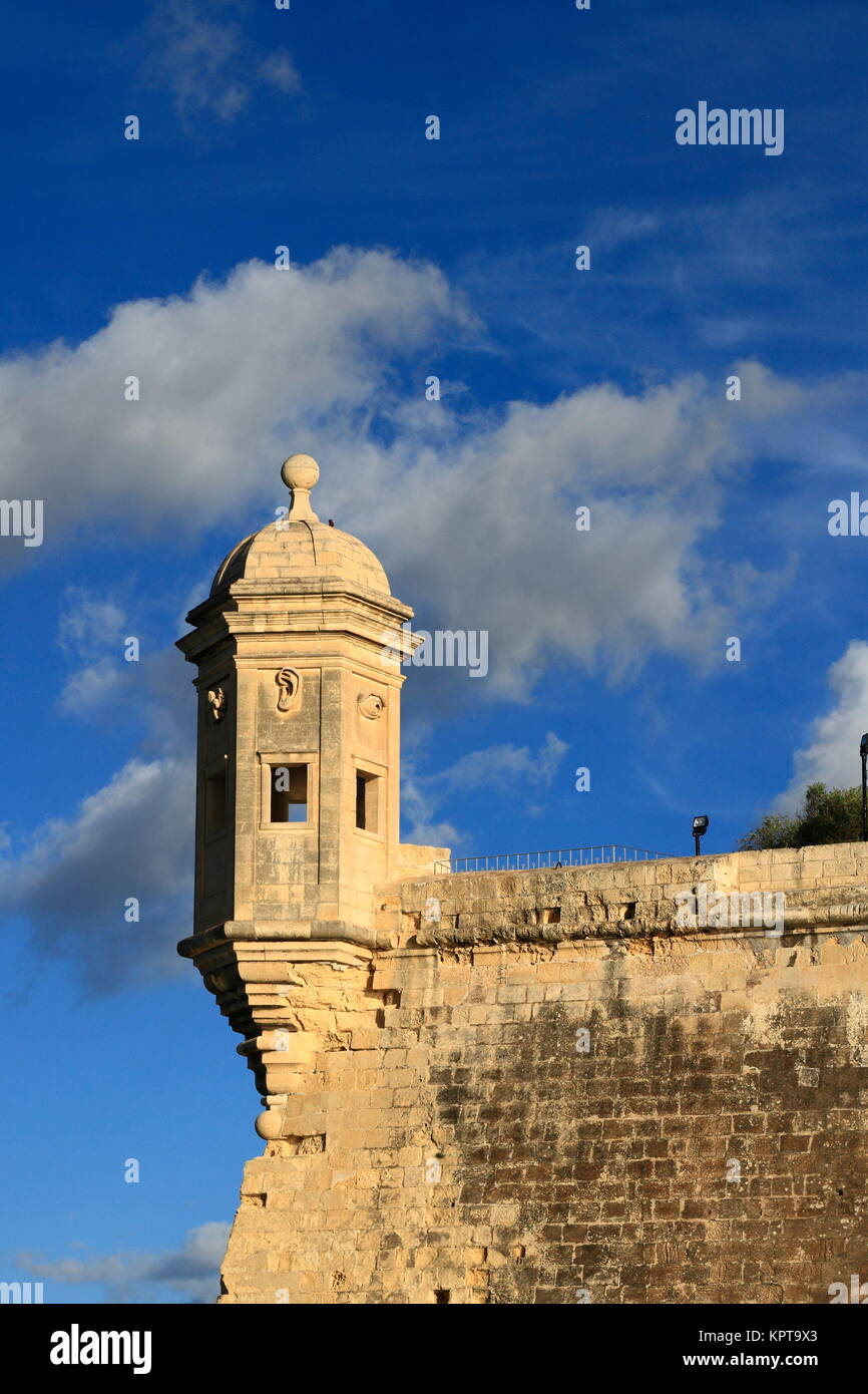 The Eye & Ear Vedette Watchtower in Senglea, Malta Stock Photo - Alamy