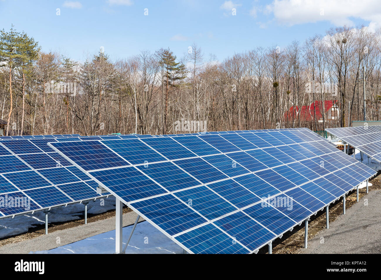 Solar cells with blue sky Stock Photo - Alamy