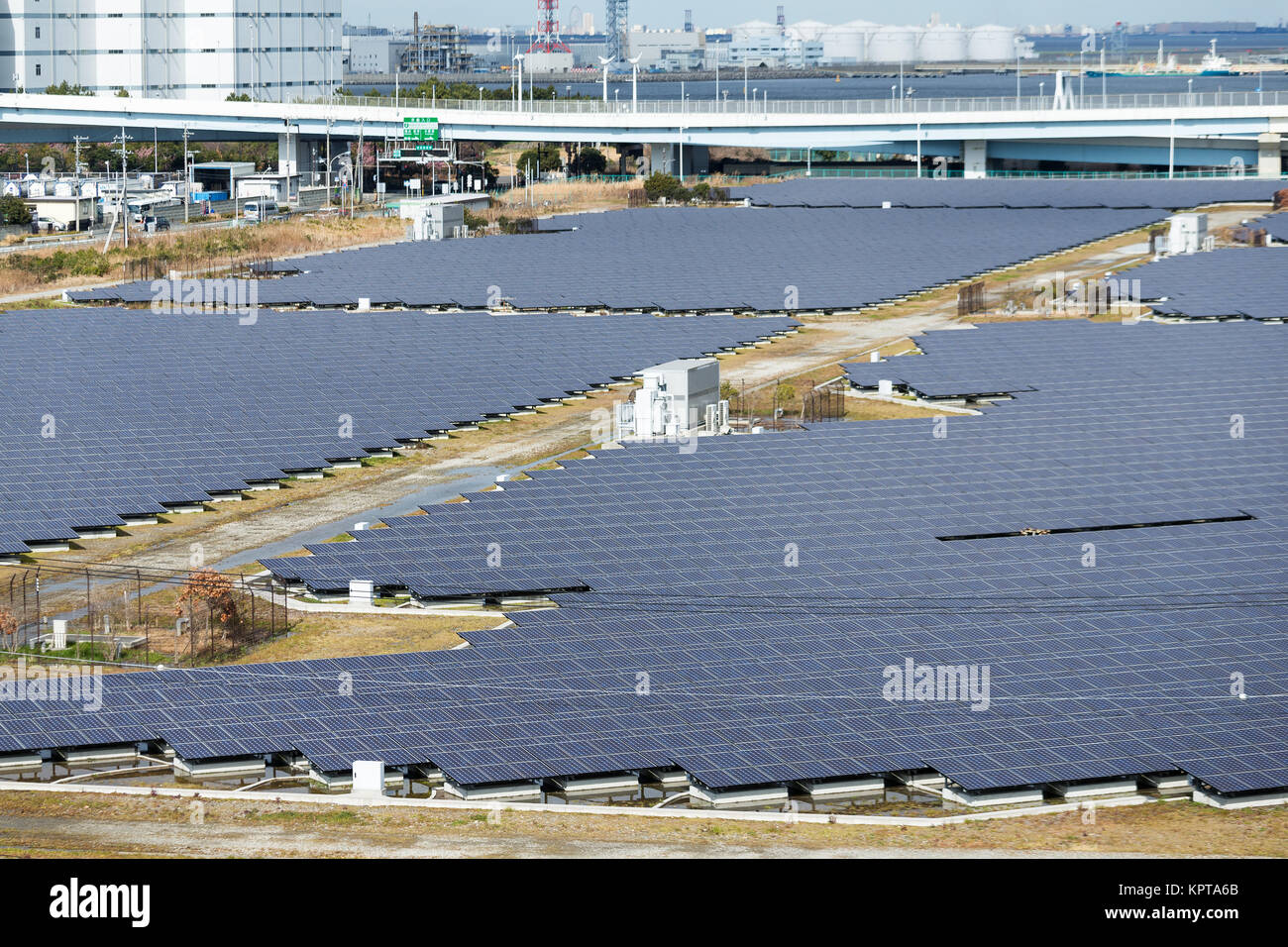 Solar panel plant Stock Photo - Alamy