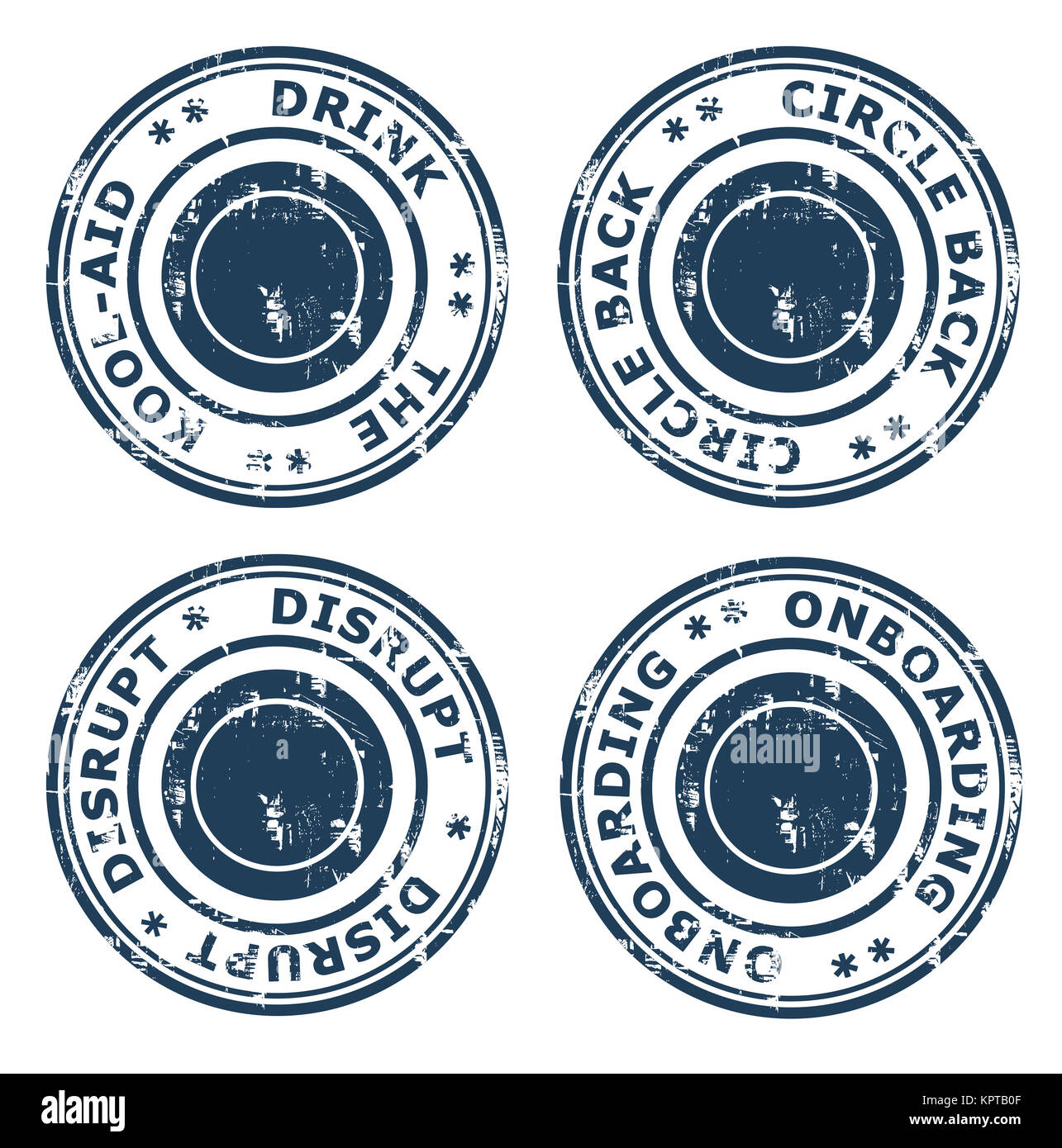 Set of different business concept stamps isolated on a white background ...