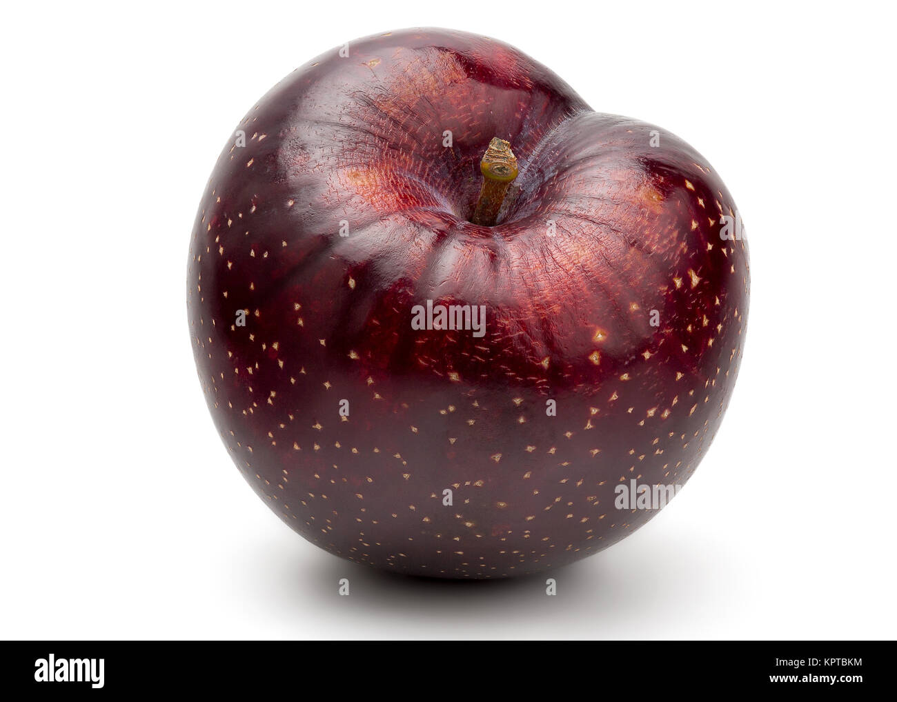 Perfect Fresh Red Plum Isolated on White Background in Full Depth of ...
