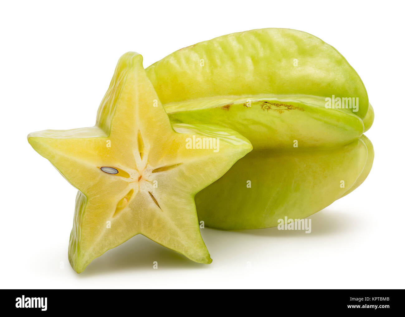 Fresh Carambola Isolated on White Background in Full Depth of Field ...