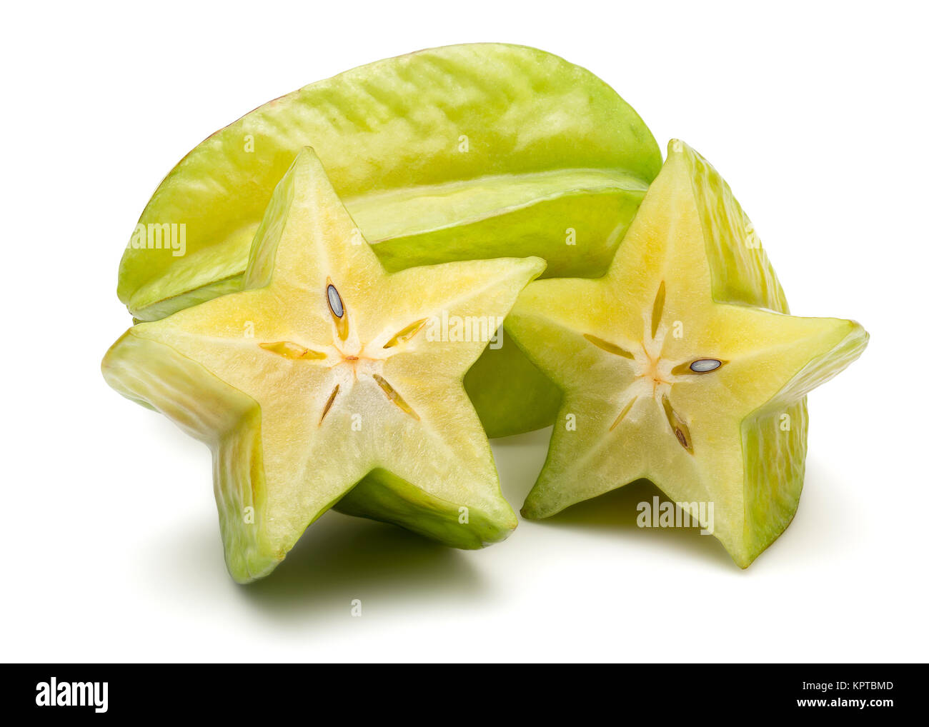Fresh Carambola Isolated on White Background in Full Depth of Field ...