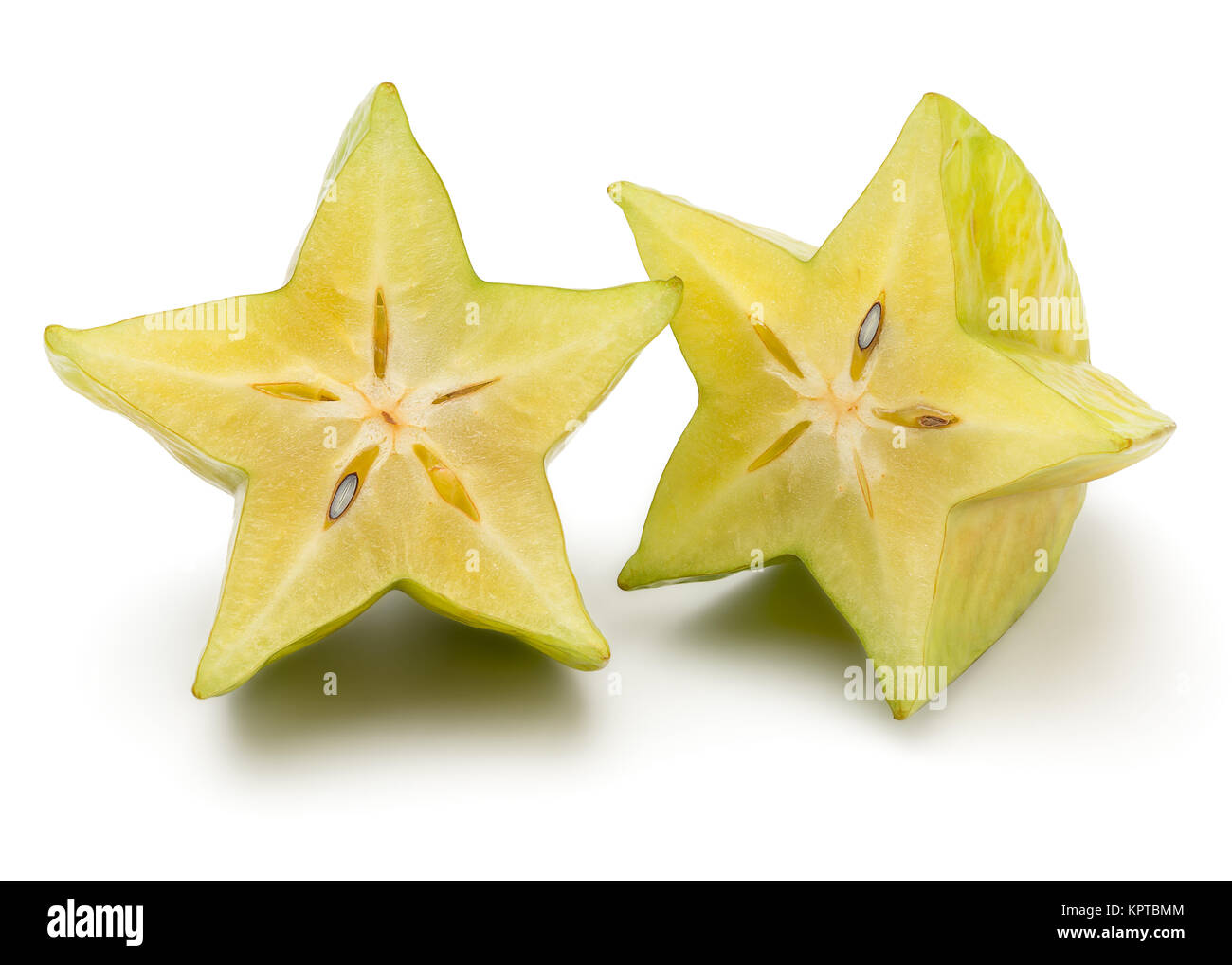 Fresh Carambola Isolated on White Background in Full Depth of Field ...