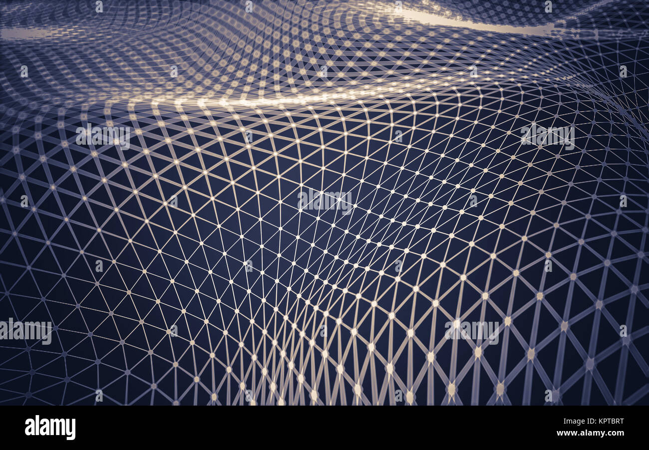 Abstract polygonal space low poly dark background with connecting dots ...