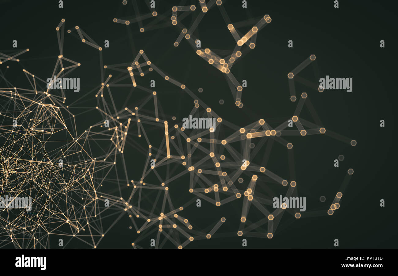 Abstract Polygonal Space Low Poly Dark Background With Connecting Dots And Lines Connection