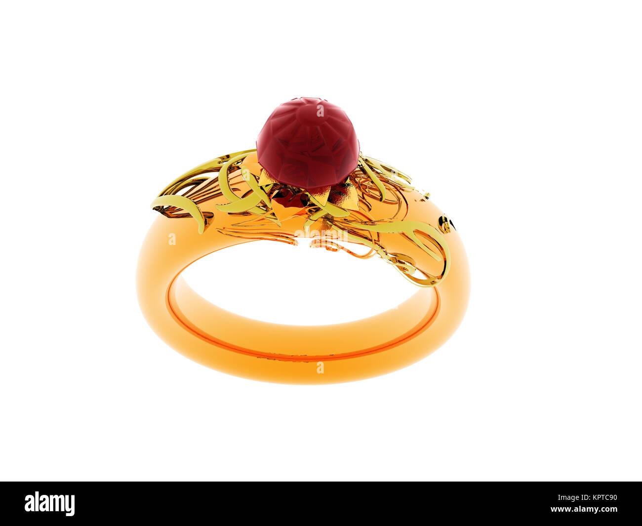 golden ruby ring exposed Stock Photo - Alamy