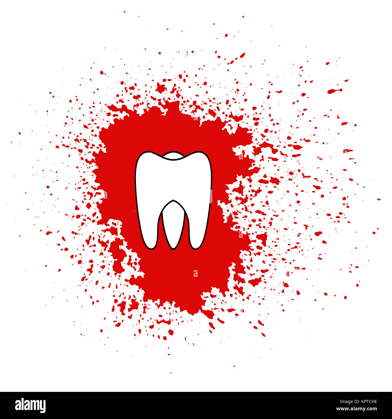 Tooth Icon Isolated on Red Splatter Background Stock Photo - Alamy