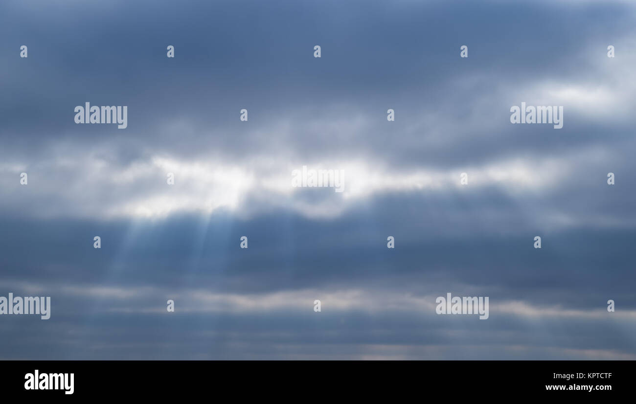 Sunlight filtering through the clouds. Natural visual effects Stock ...