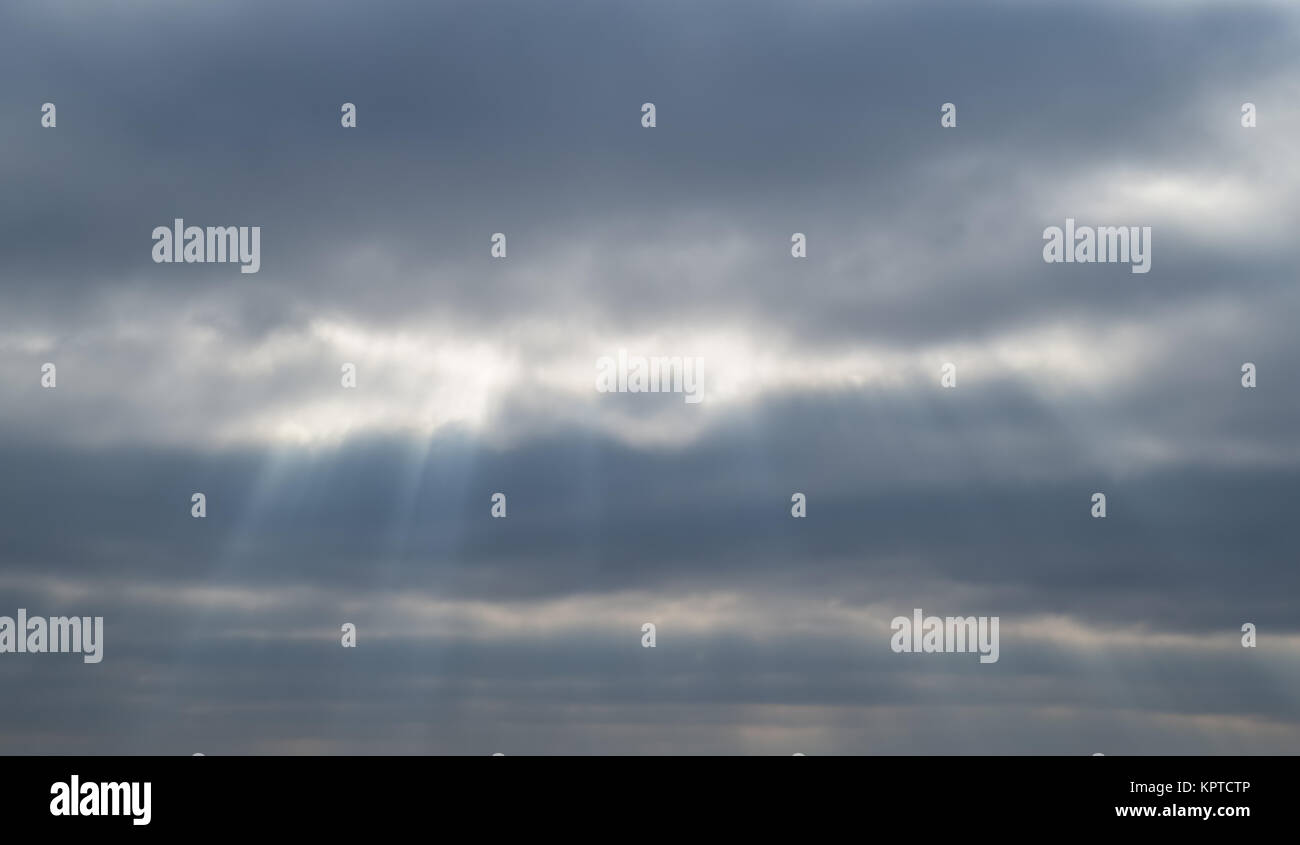 Sunlight filtering through the clouds. Natural visual effects Stock ...