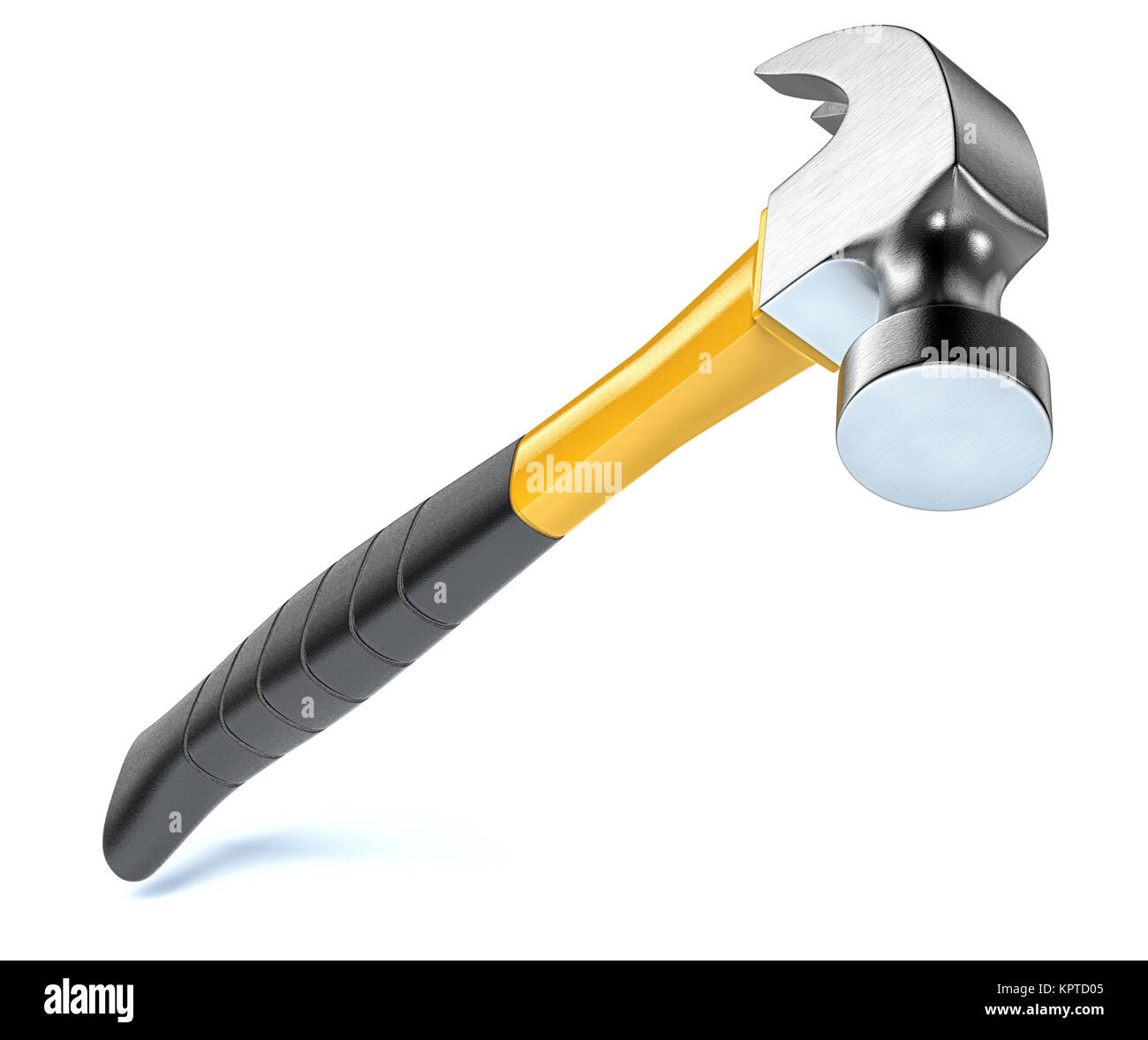close-up view of a hammer on white background (3d render Stock Photo ...