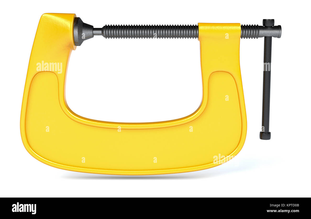 front view of a clamp on white background (3d render Stock Photo - Alamy