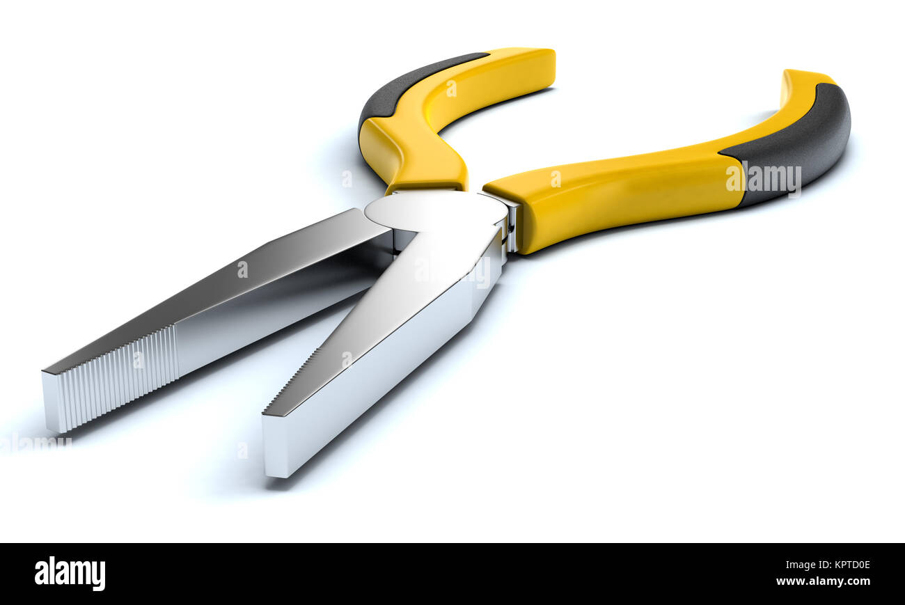 close-up view of pliers on white background (3d render Stock Photo - Alamy