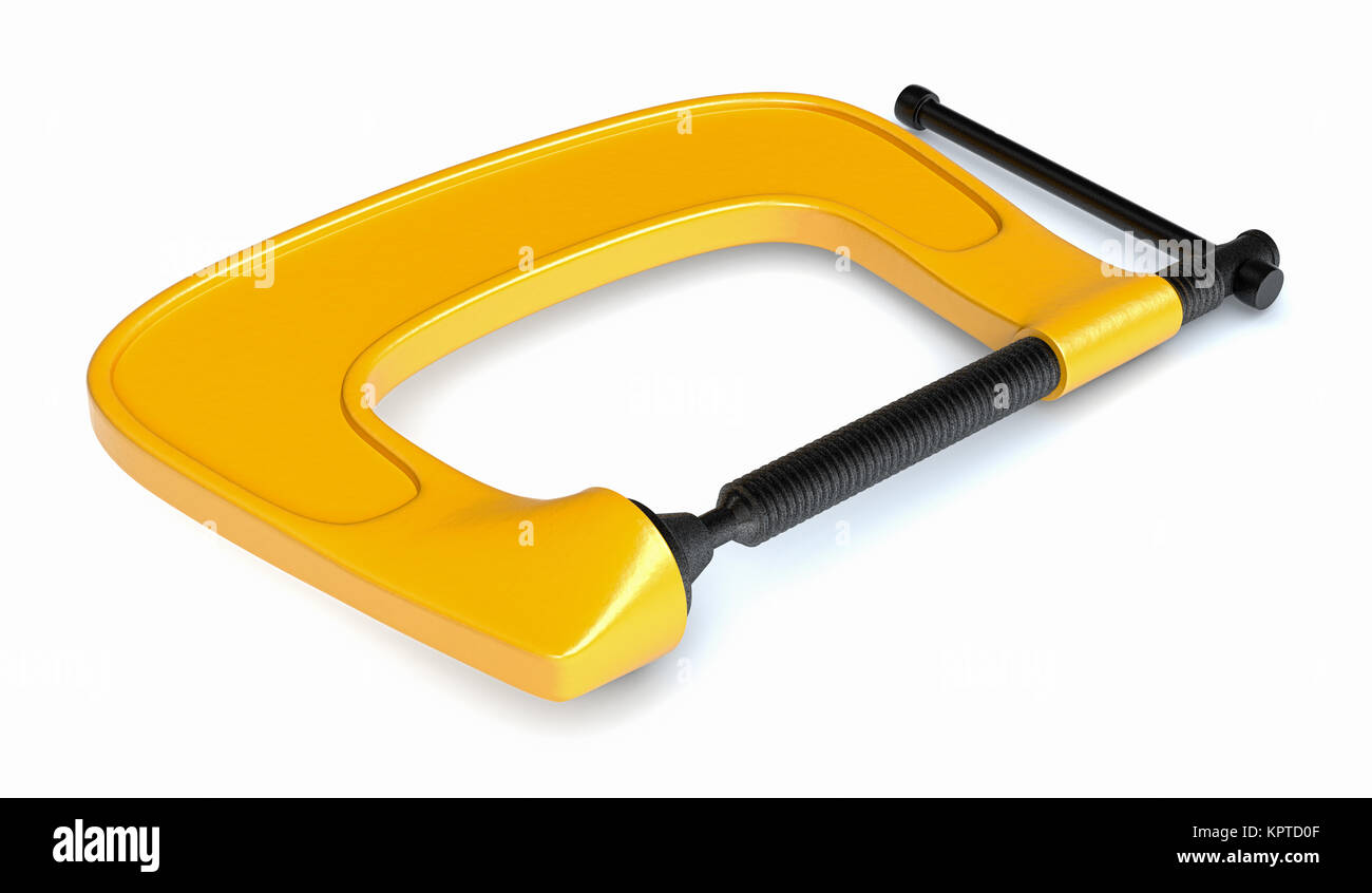 top view of a clamp on white background (3d render Stock Photo - Alamy