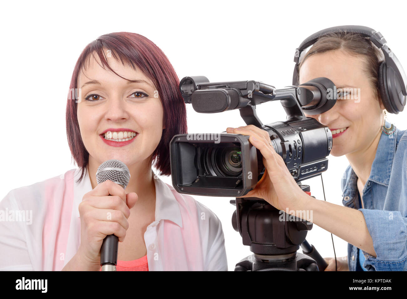Videographer interviewing hi-res stock photography and images - Alamy