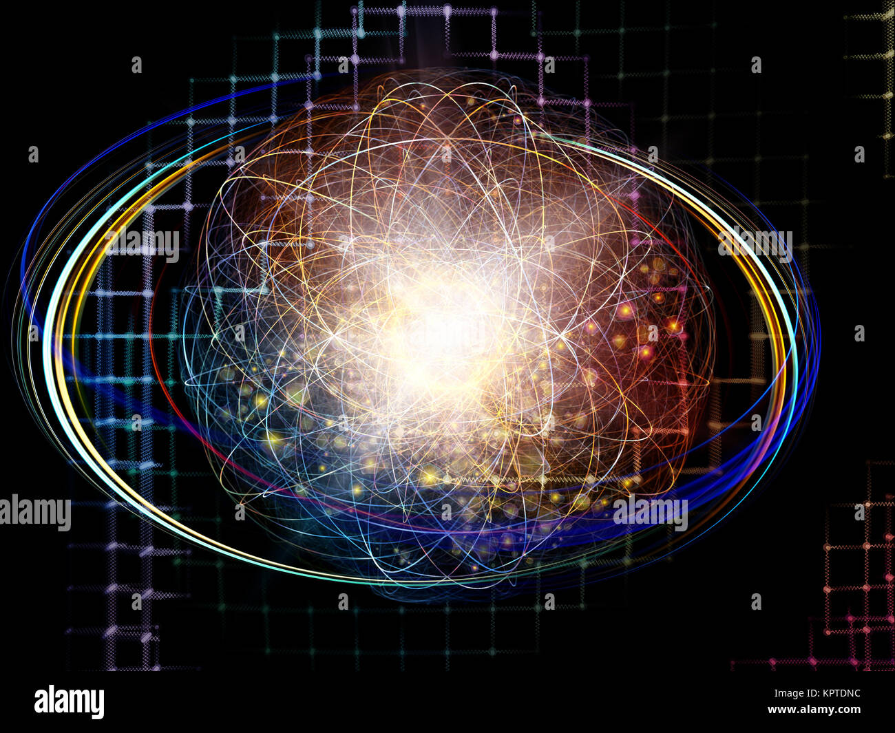 Atoms of Research series. Design made of fractal particles, light and ...