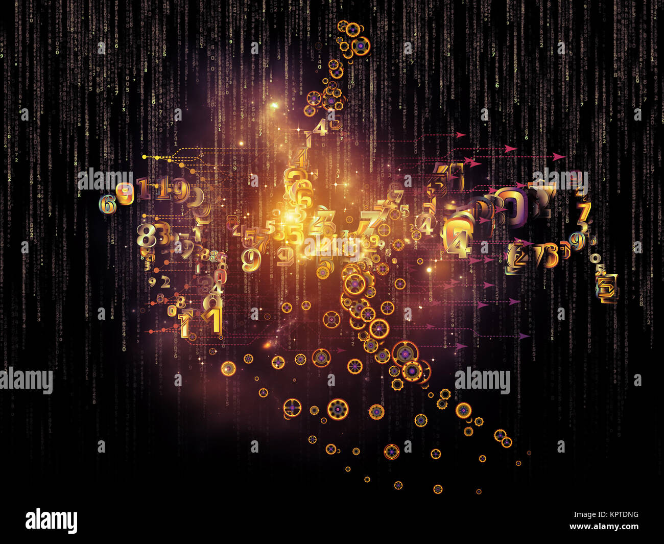 Digital Data series. Composition of numbers and design elements with ...