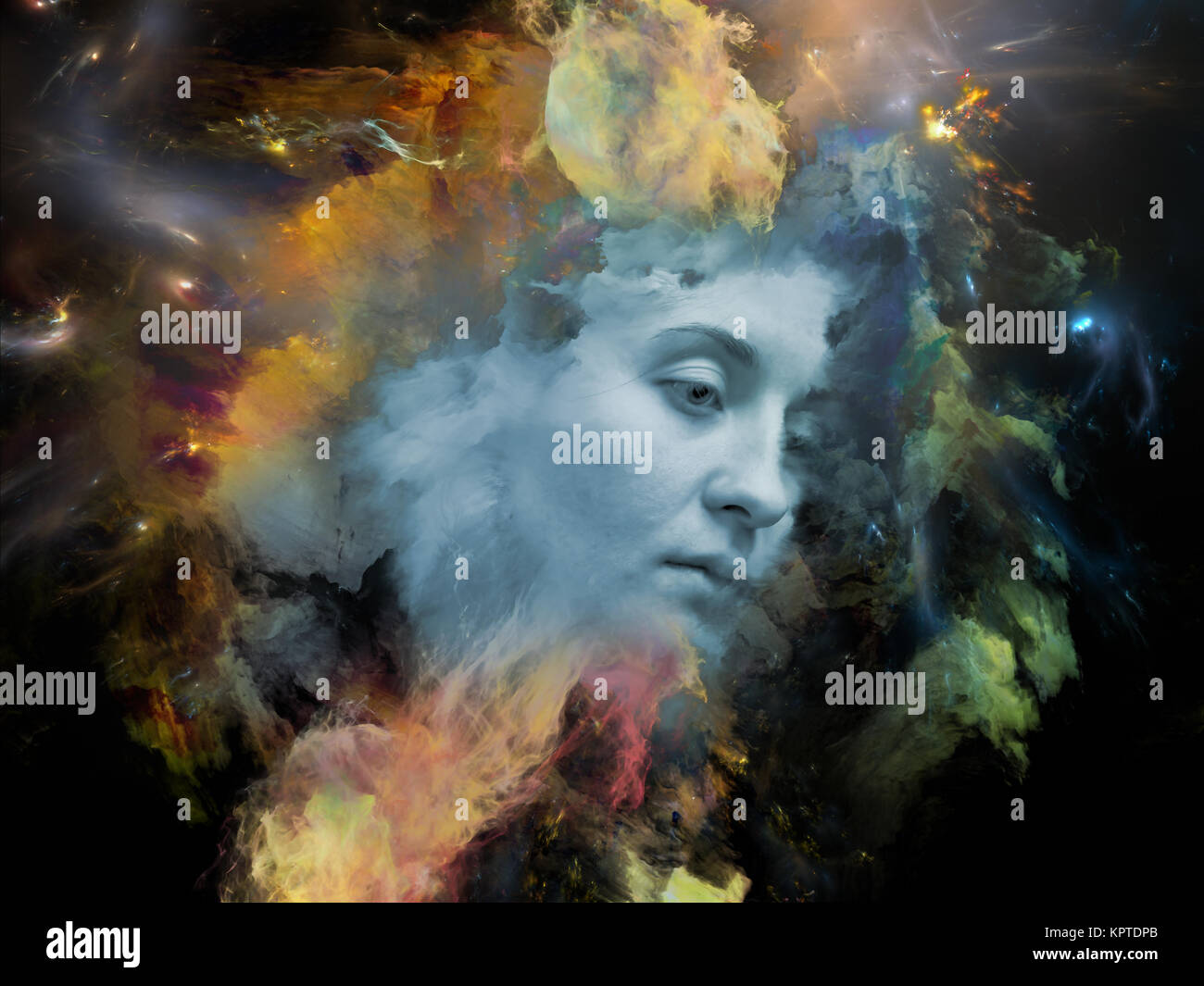 Will Universe Remember Me series. Background design of human face and ...