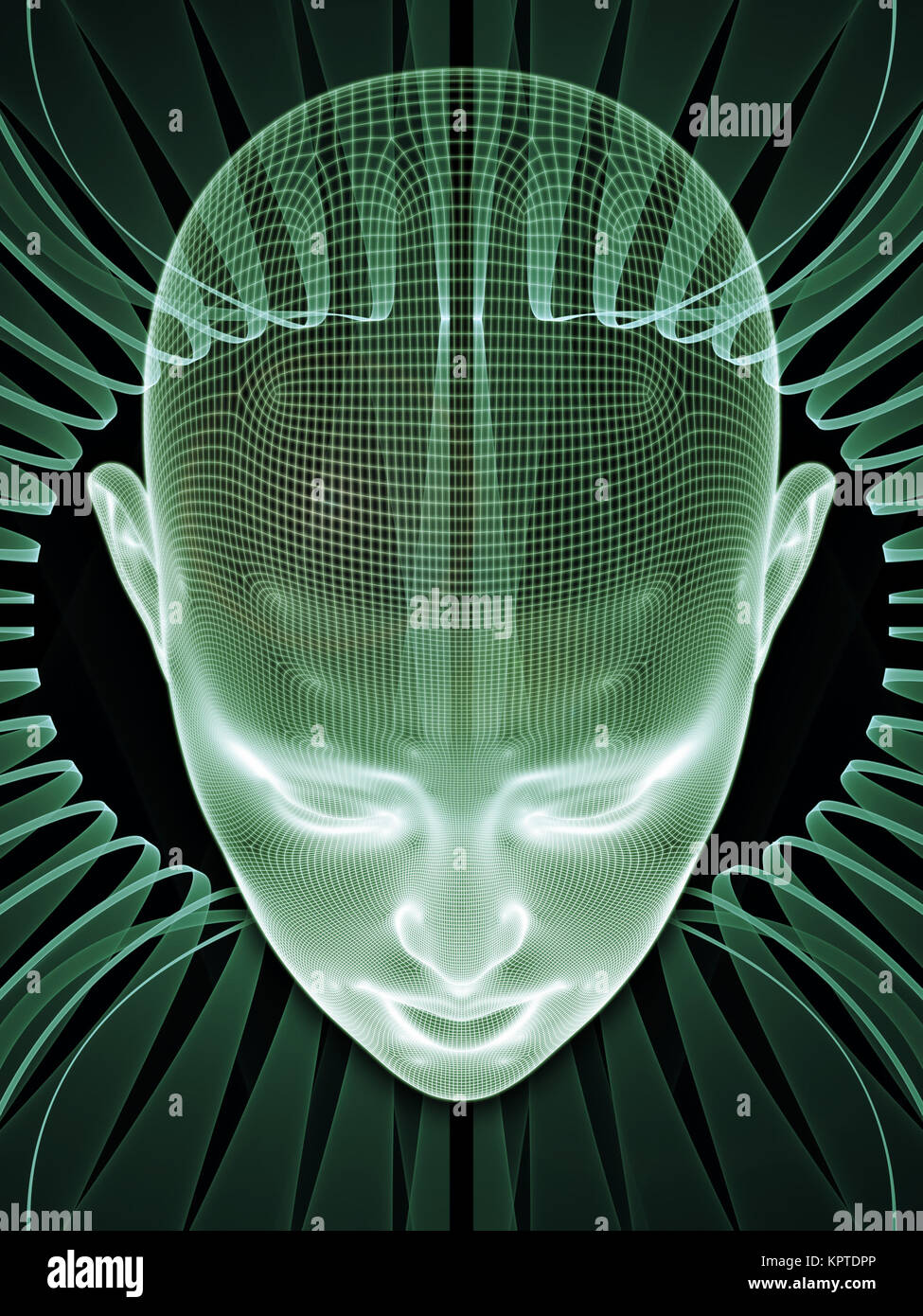 Insight In Mind series. Backdrop composed of human head rendering and ...