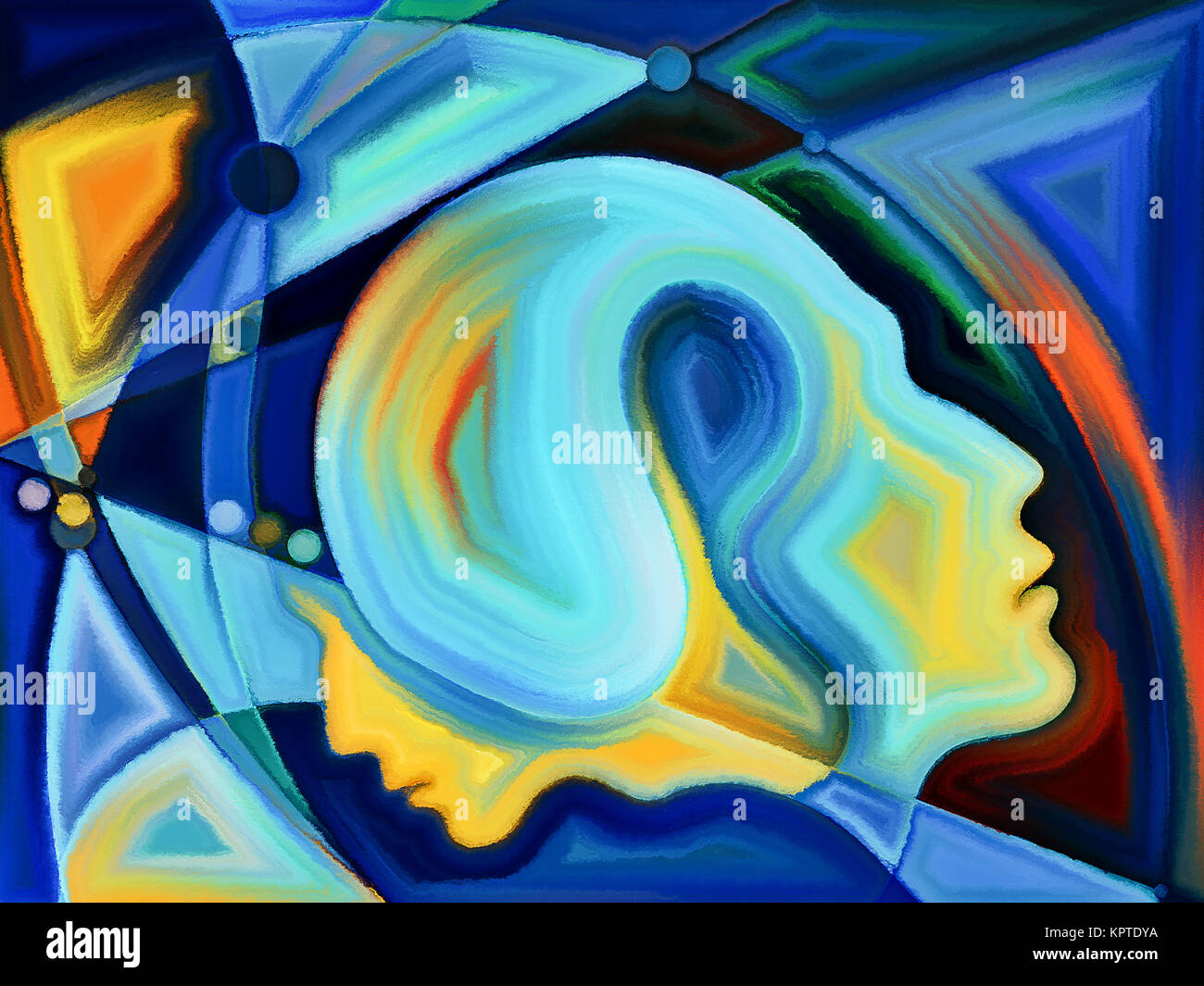 Thinking Divided series. Background composition of human profiles and ...