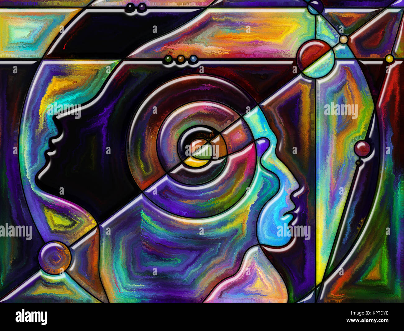 Thinking Divided series. Backdrop composed of human profiles and ...
