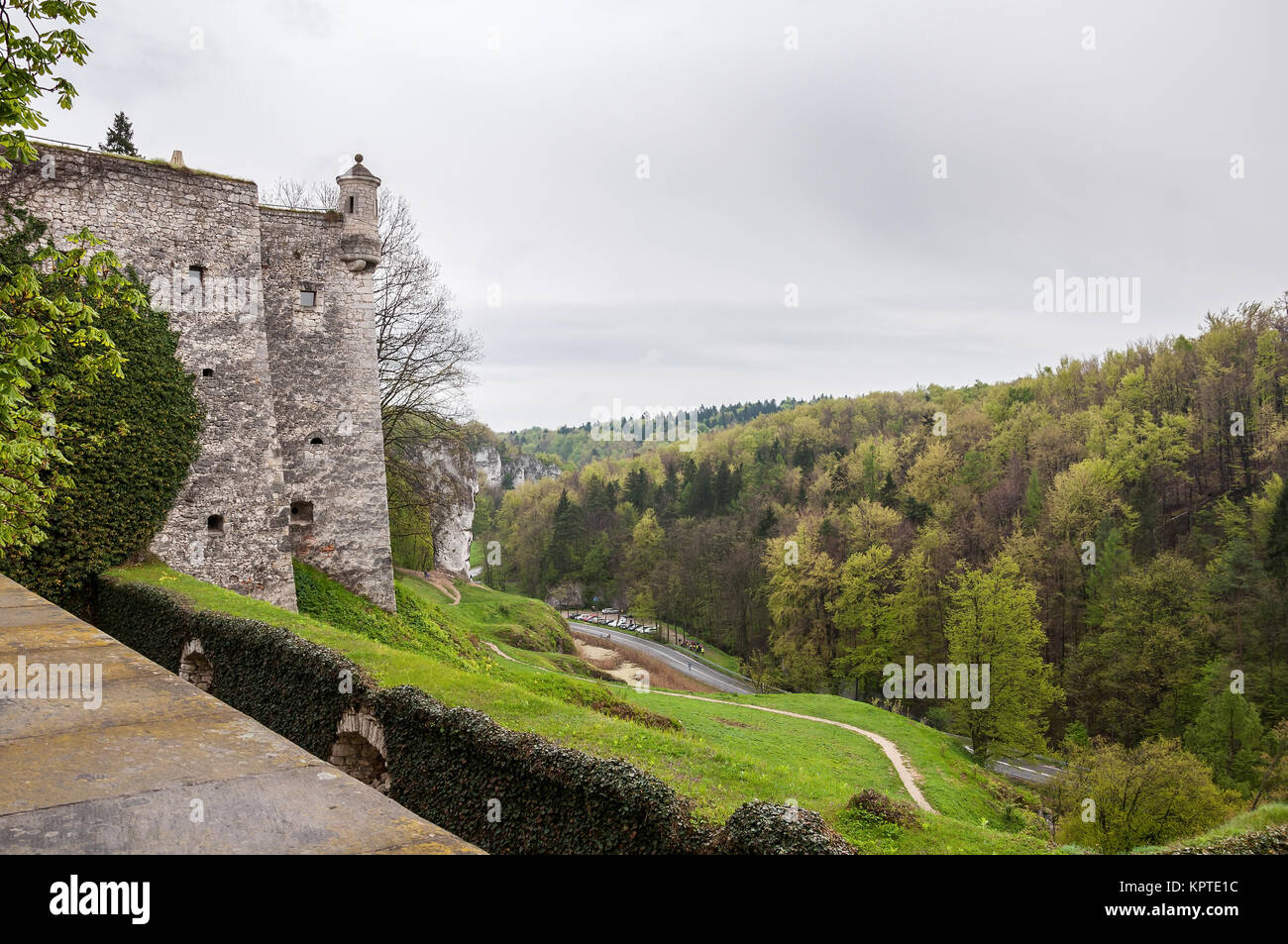 View of the valley of river Pradnik in Pieskowa Skala, Poland Stock ...