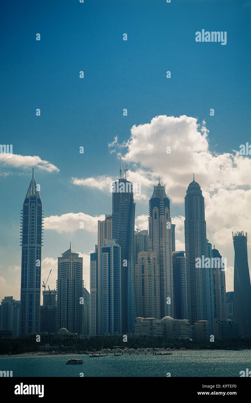 high luxury blue building skyscraper, bay ocean Stock Photo - Alamy
