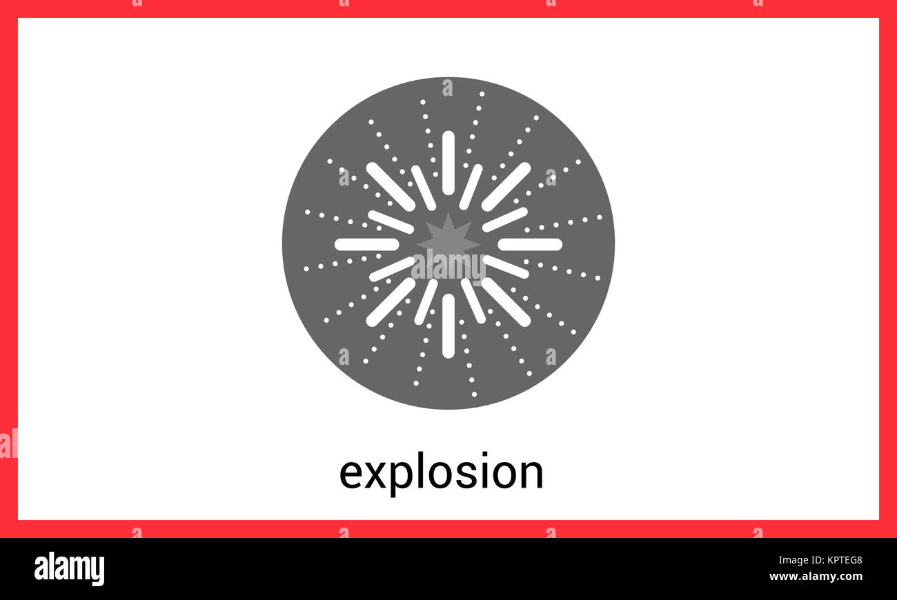 Explosion contour outline vector icon. Detonate linear pictogram Stock ...