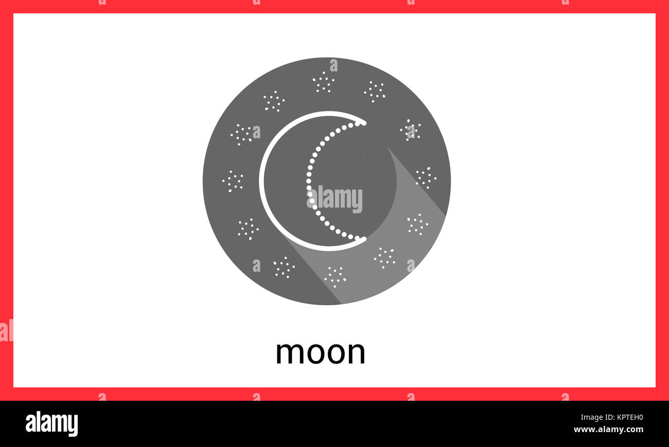 Moon contour outline vector icon. Astronomy linear pictogram Stock ...