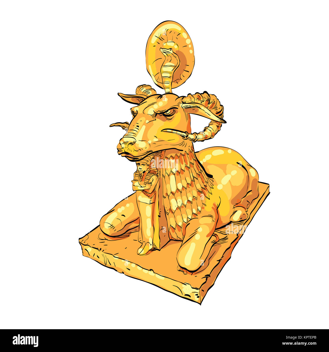 Fantastic Golden sheep from tales. Fantasy sculpture of mountain sheep ...