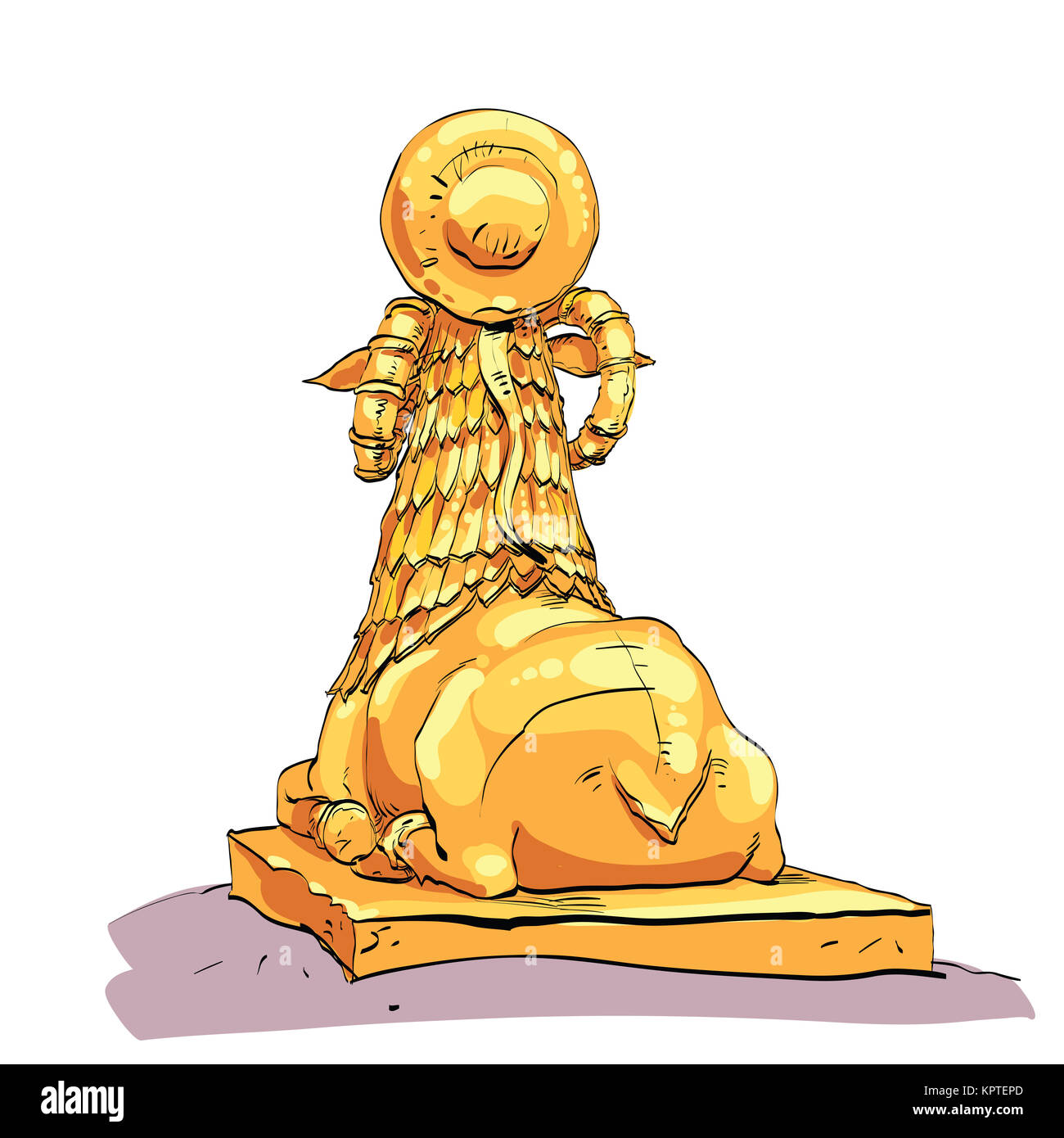 Fantastic Golden sheep from tales. Fantasy sculpture of mountain sheep ...