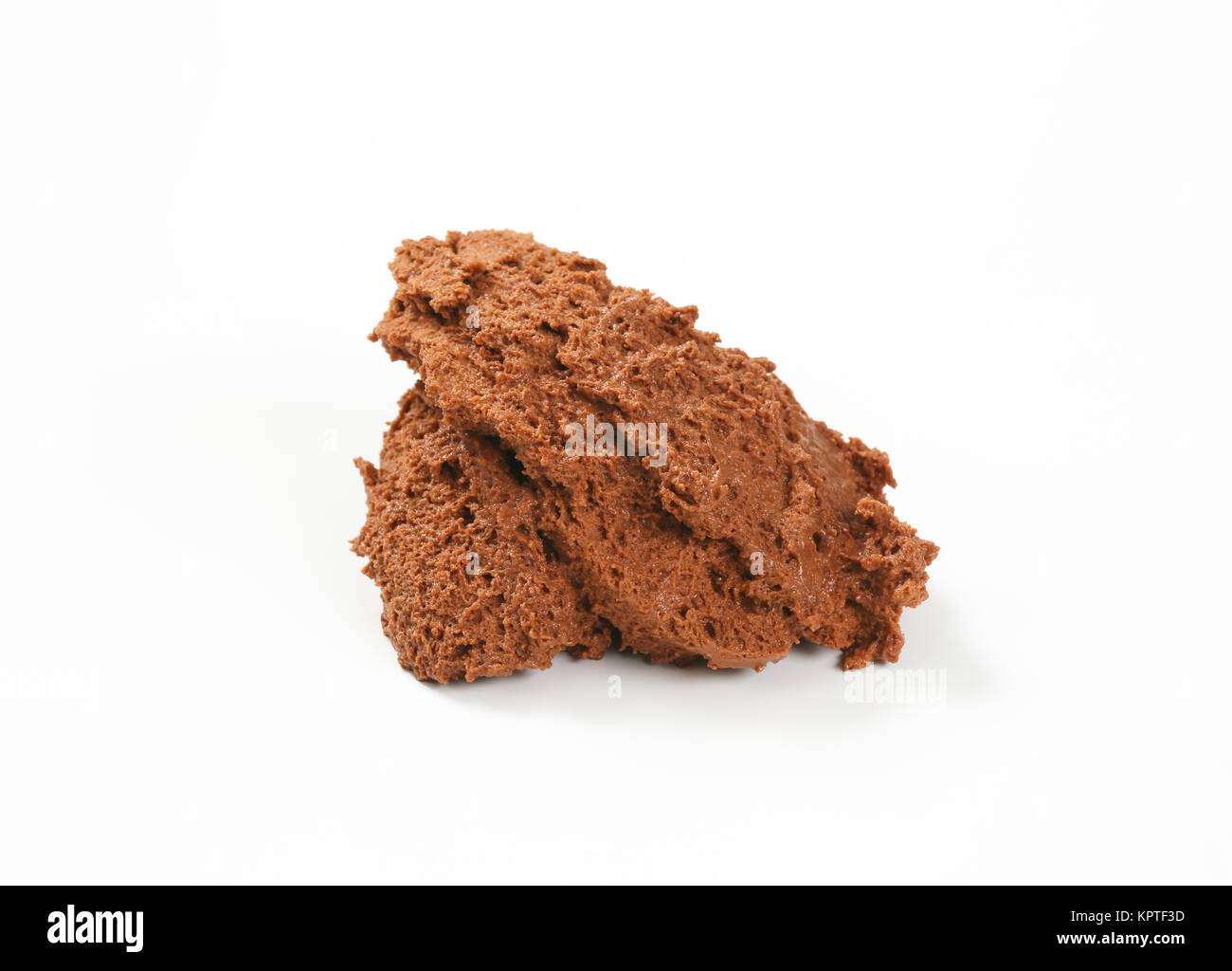 Chocolate mousse on white background Stock Photo - Alamy