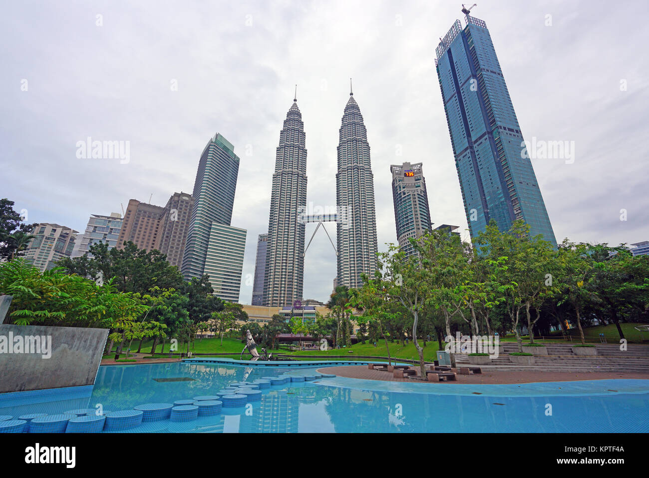 View of the KLCC Park, a public garden close to Suria KLCC shopping ...