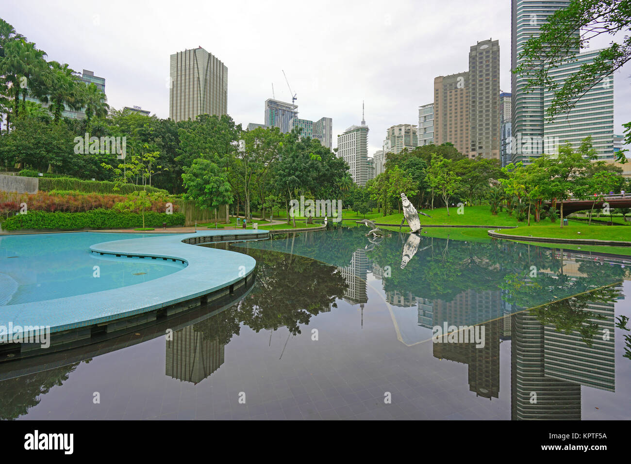 View of the KLCC Park, a public garden close to Suria KLCC shopping ...