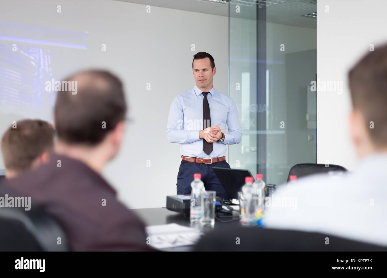 Business man making a presentation at office. Business executive ...
