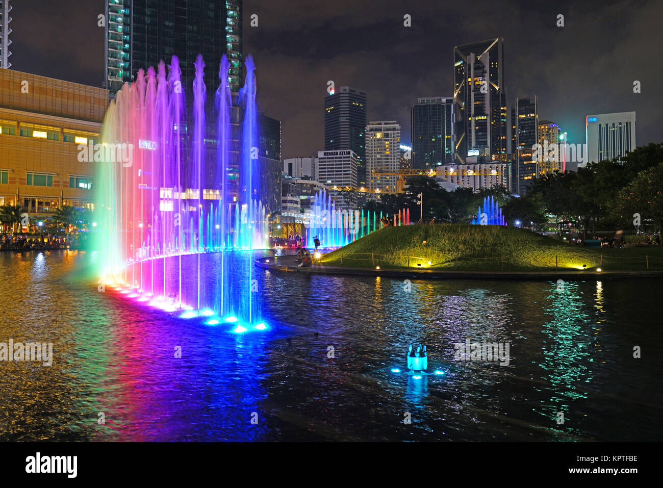 View of the KLCC Park, a public garden close to Suria KLCC shopping ...
