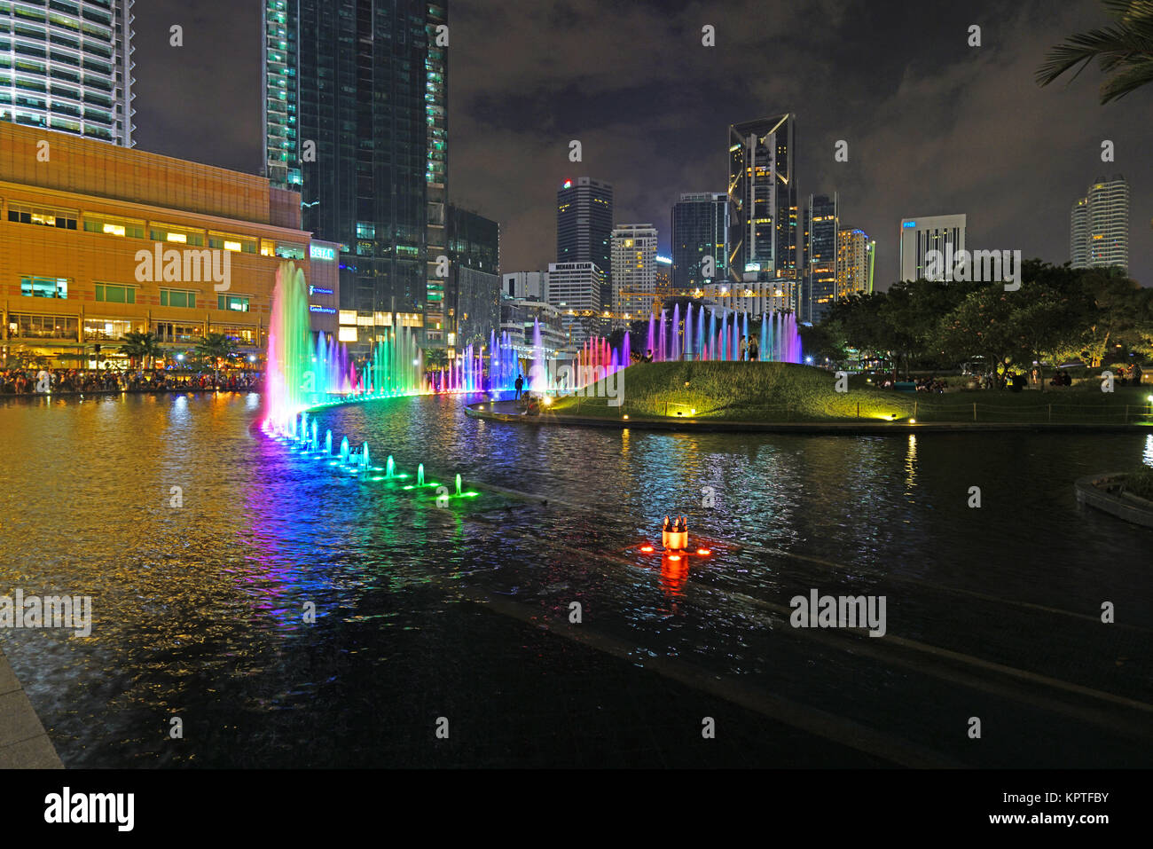 View of the KLCC Park, a public garden close to Suria KLCC shopping ...