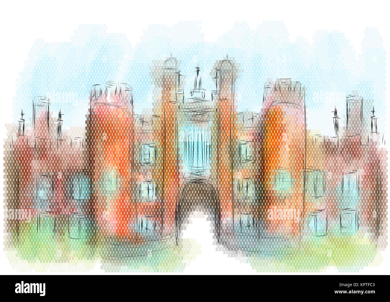 hampton court on multicolor background. 10 EPS Stock Photo - Alamy