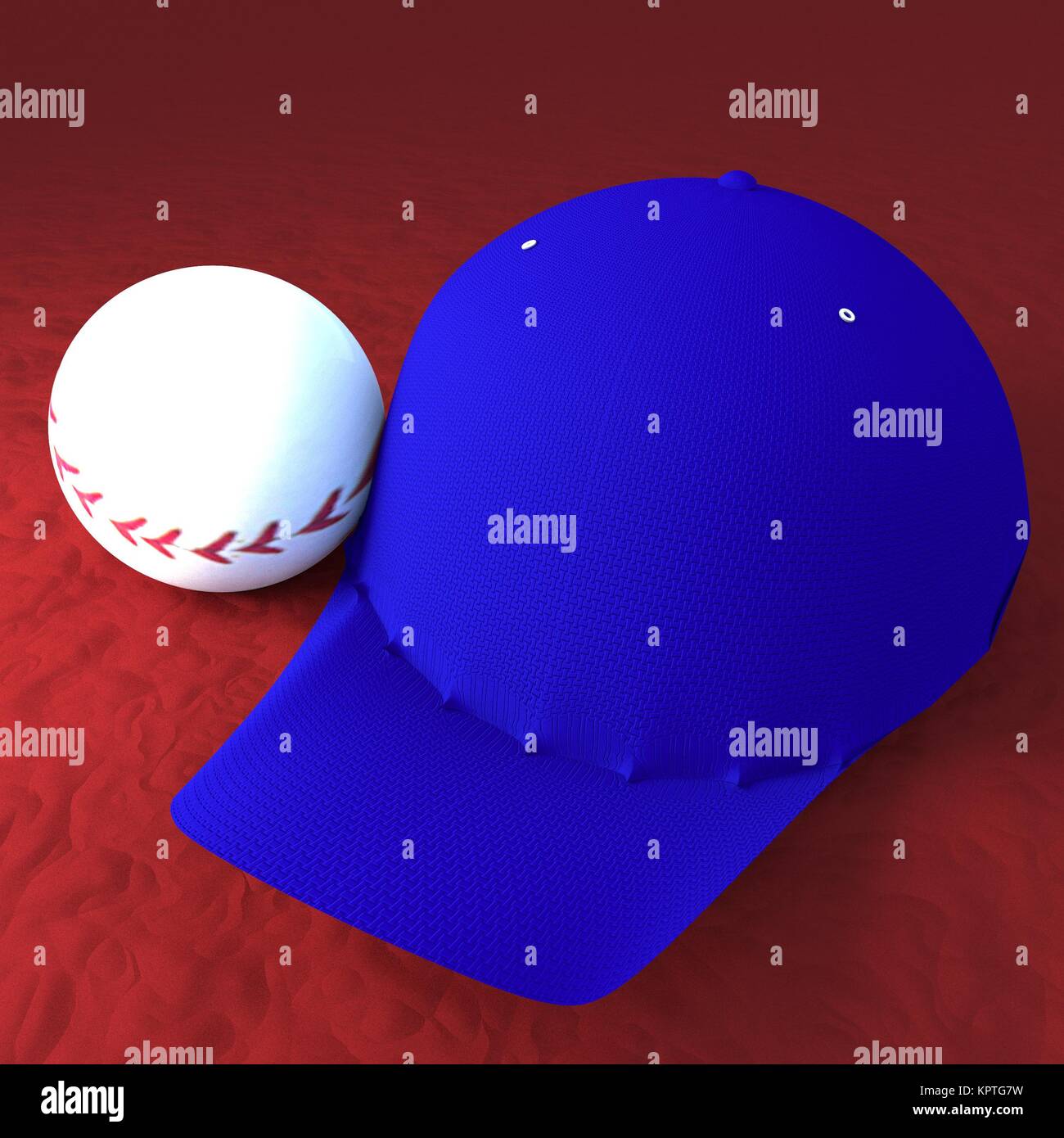 Baseball and baseball hat Stock Photo - Alamy