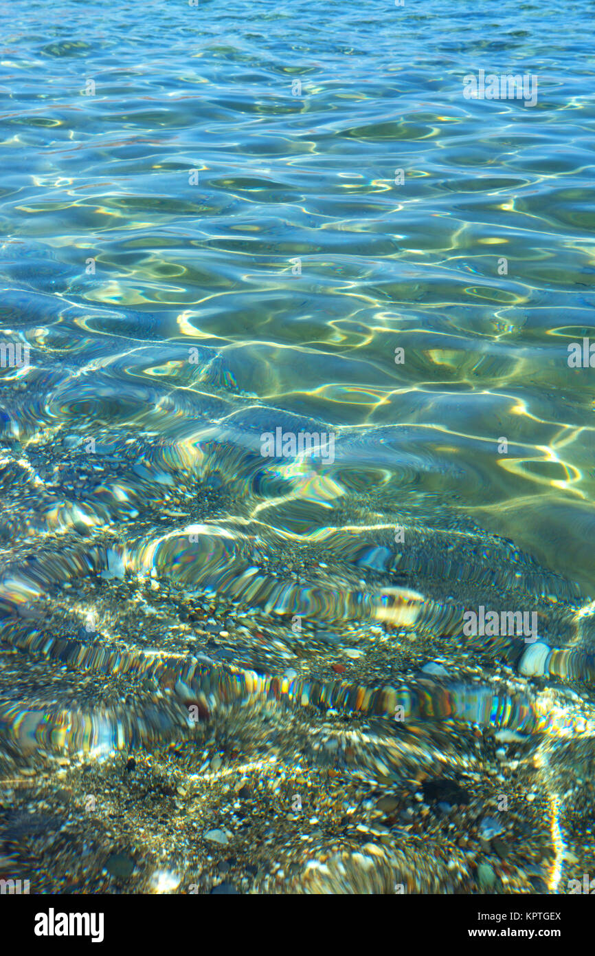 Clear water background, blue natural texture.Shining blue water ripple ...