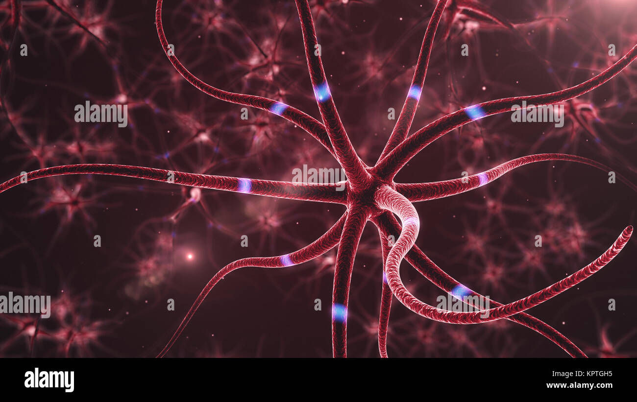 Neurons abstract red background Stock Photo - Alamy