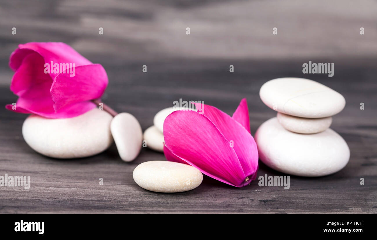White zen stones on painted background Stock Photo - Alamy